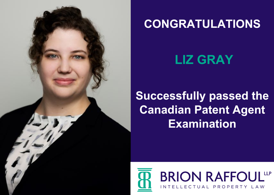 Congratulations Liz Gray! | BRION RAFFOUL LLP - IP Lawyers